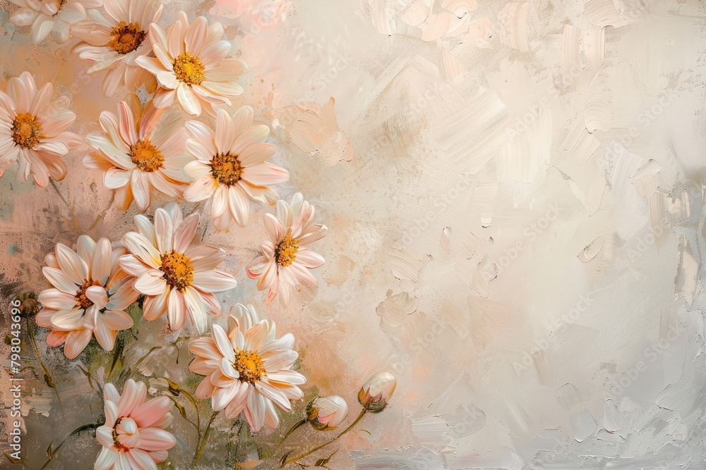 Daisy flower border painting asteraceae graphics. Stock Illustration ...