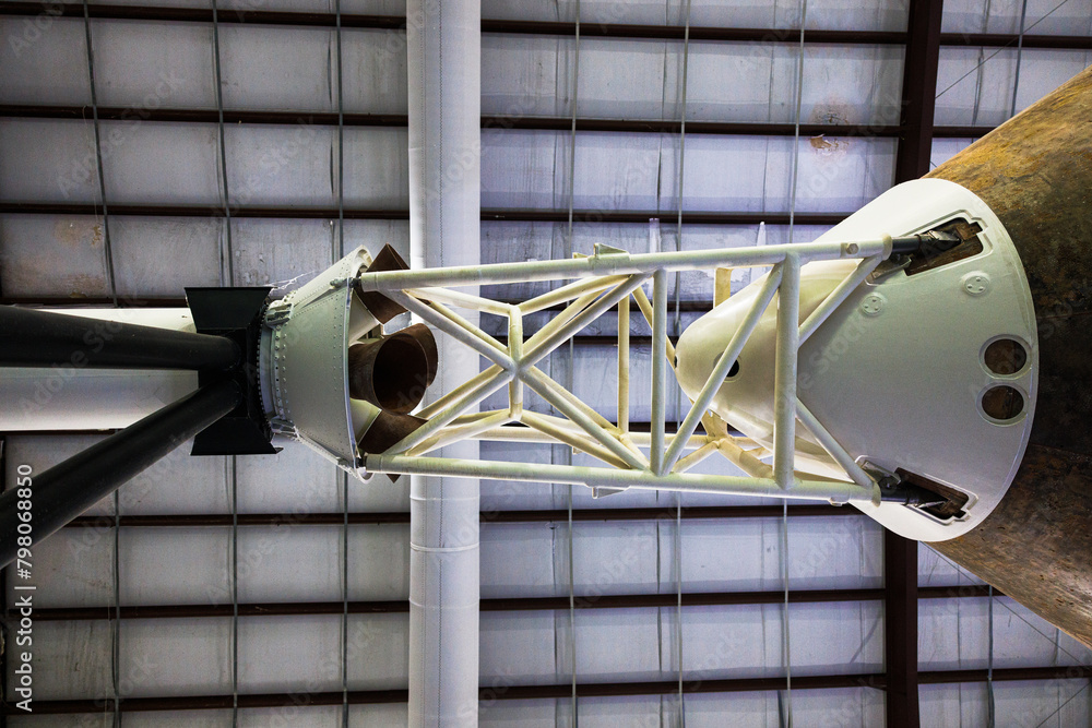 saturn v escape tower close up, johnson space center, houston, texas ...