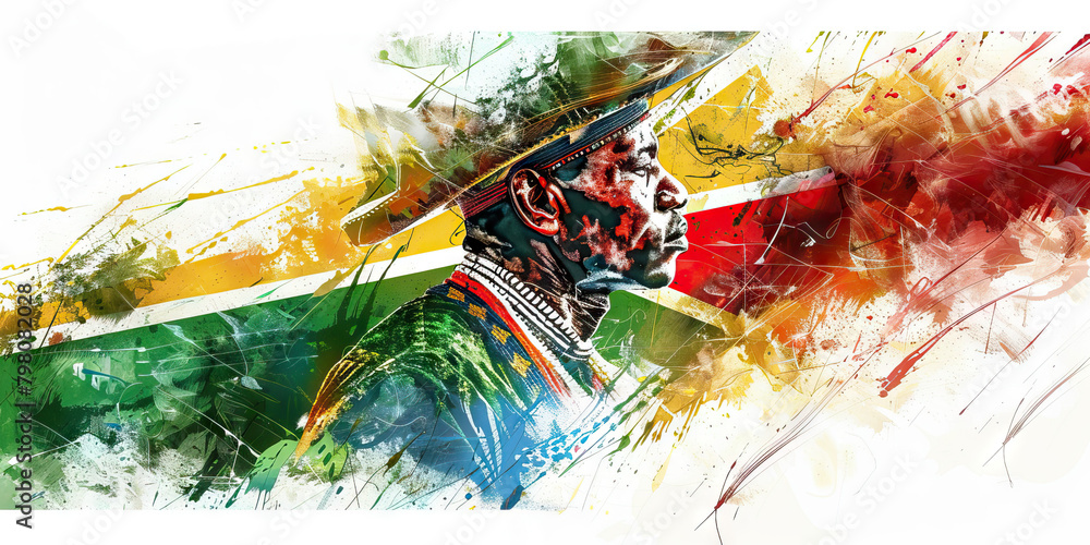 South African Flag with a Zulu Warrior and a Winemaker - Visualize the ...