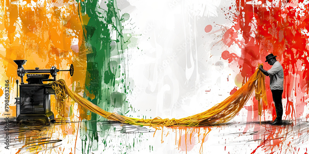 Italian Flag with a Pasta Maker and an Opera Singer - Imagine the ...