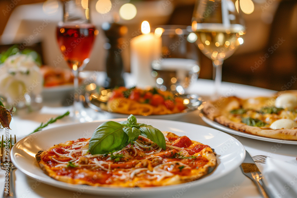 Classic Italian menu, elegant design featuring traditional dishes like ...