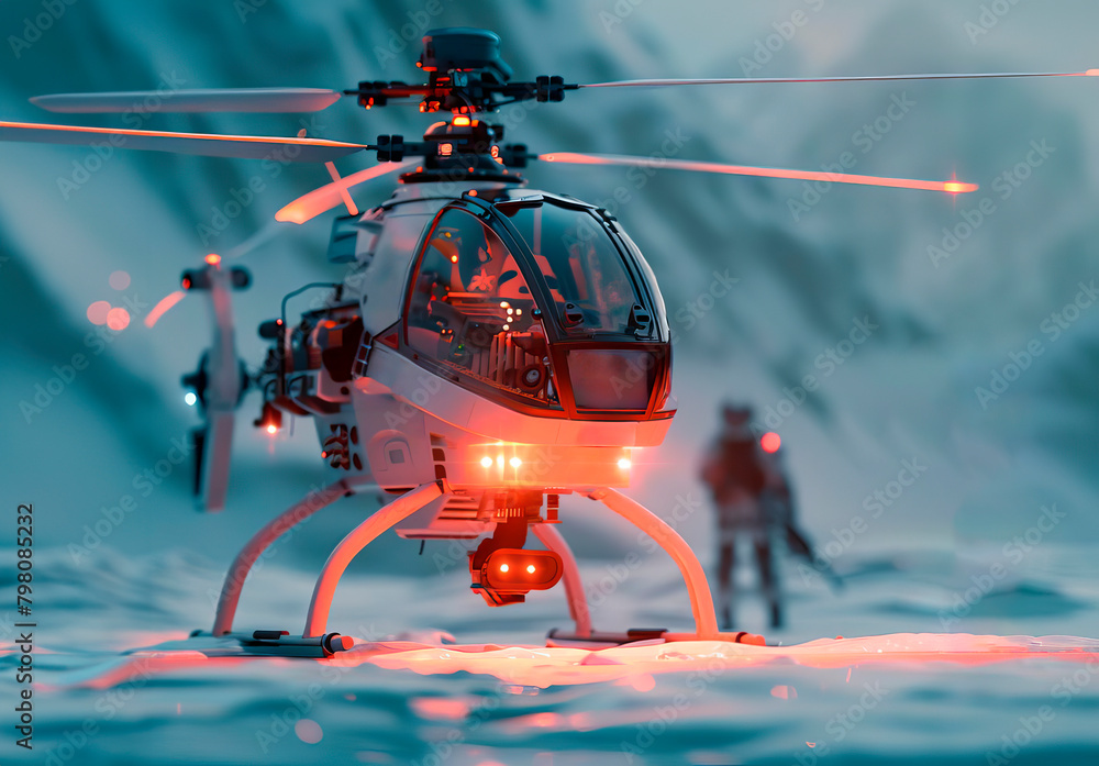 Intense search and rescue operations in close-up, showcasing advanced ...