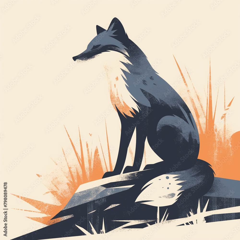 Fox badge for t-shirt design. Animal fox concept poster. Creative ...