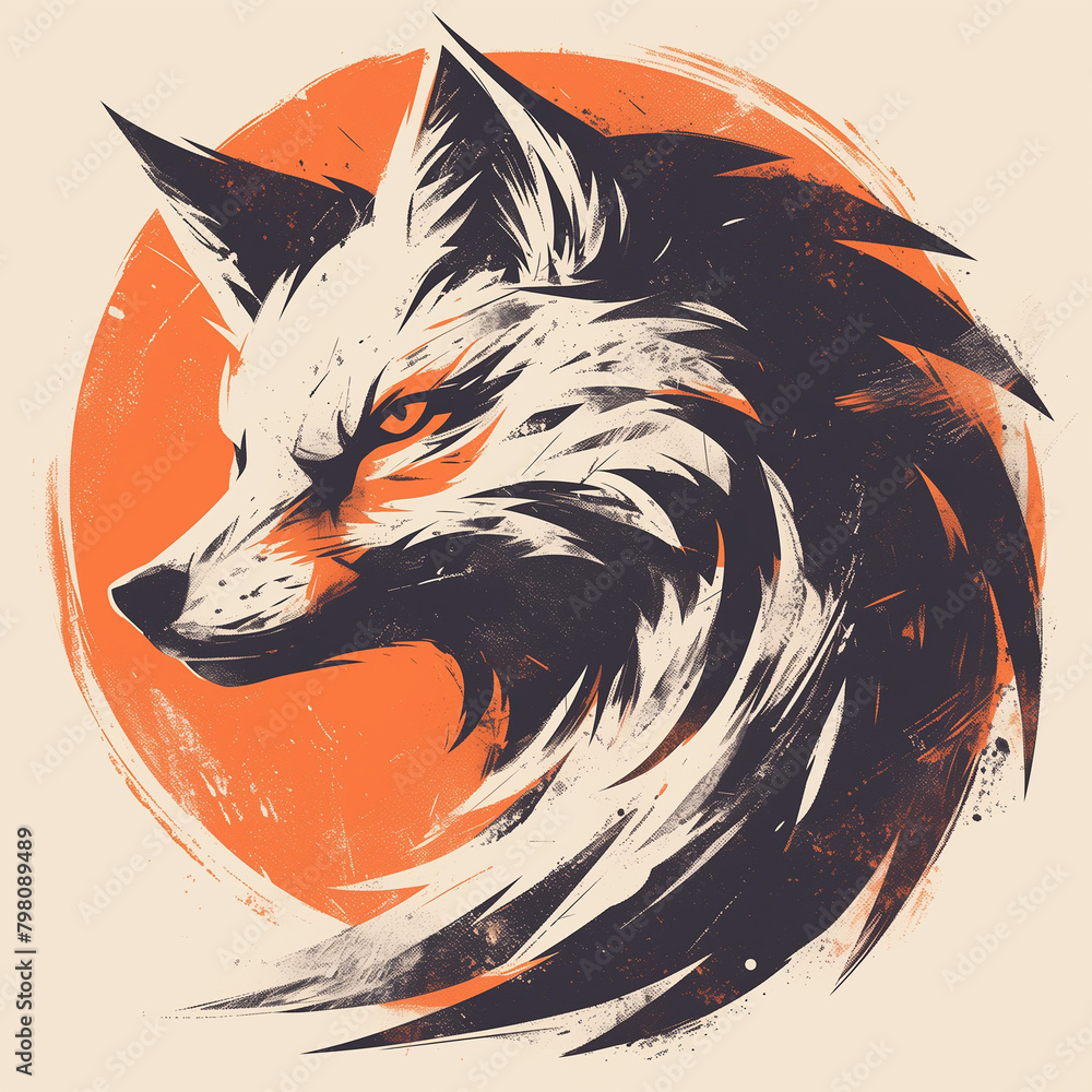 Fox badge for t-shirt design. Animal fox concept poster. Creative ...