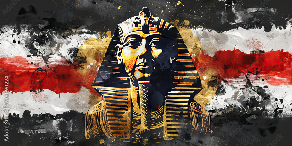 Egyptian Flag with a Pharaoh and a Sphinx - Visualize the Egyptian flag ...