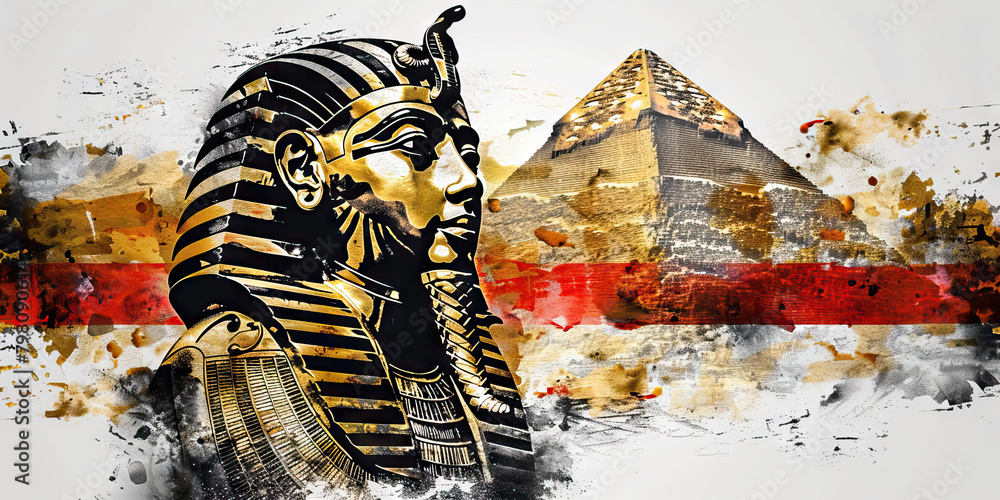 Egyptian Flag with a Pharaoh and a Sphinx - Visualize the Egyptian flag ...