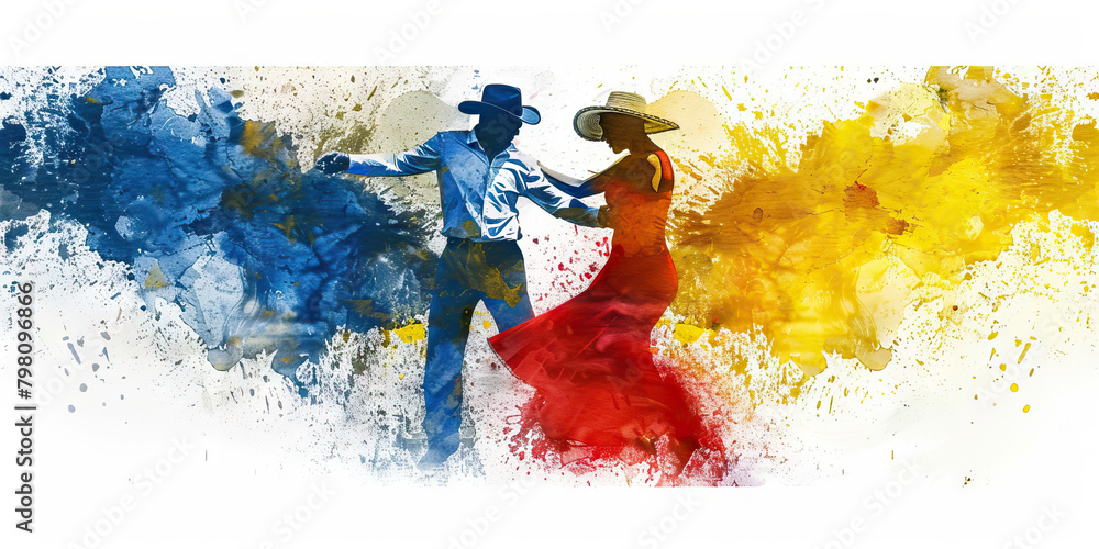 Colombian Flag with a Salsa Dancer and a Coffee Farmer - Visualize the ...