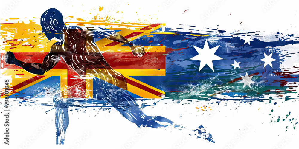 The Australian Flag with an Aboriginal Artist and a Lifesaver ...