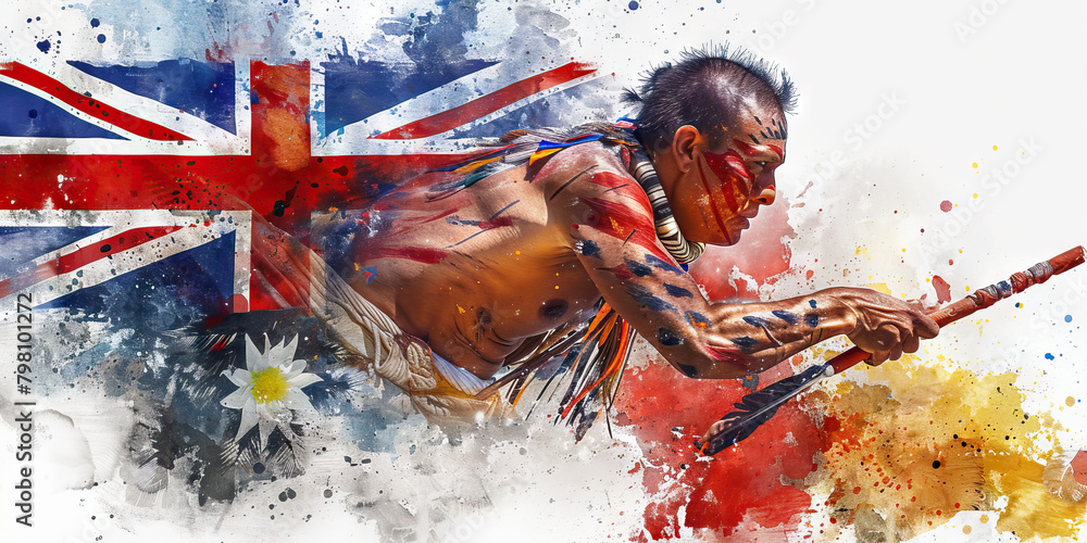 The Australian Flag with an Aboriginal Artist and a Lifesaver ...