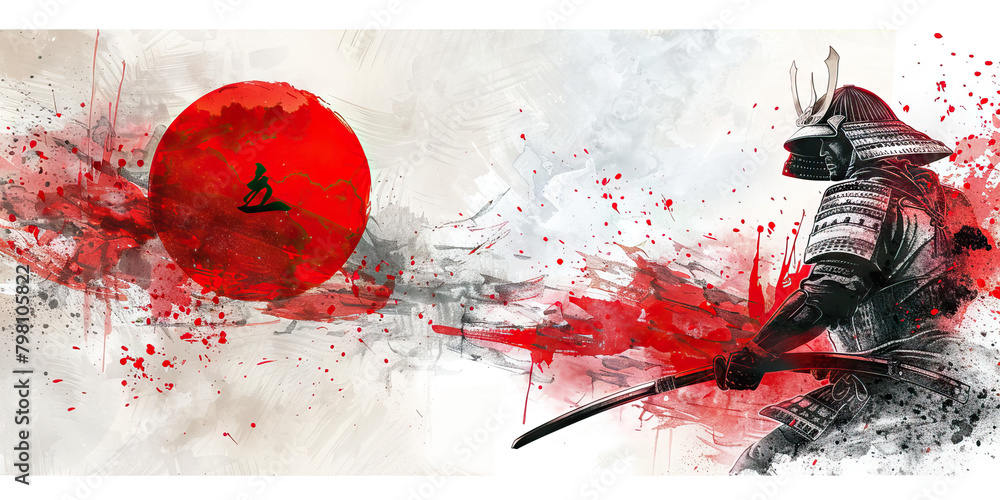 Japanese Flag with a Samurai and a Tea Master - Imagine the Japanese ...