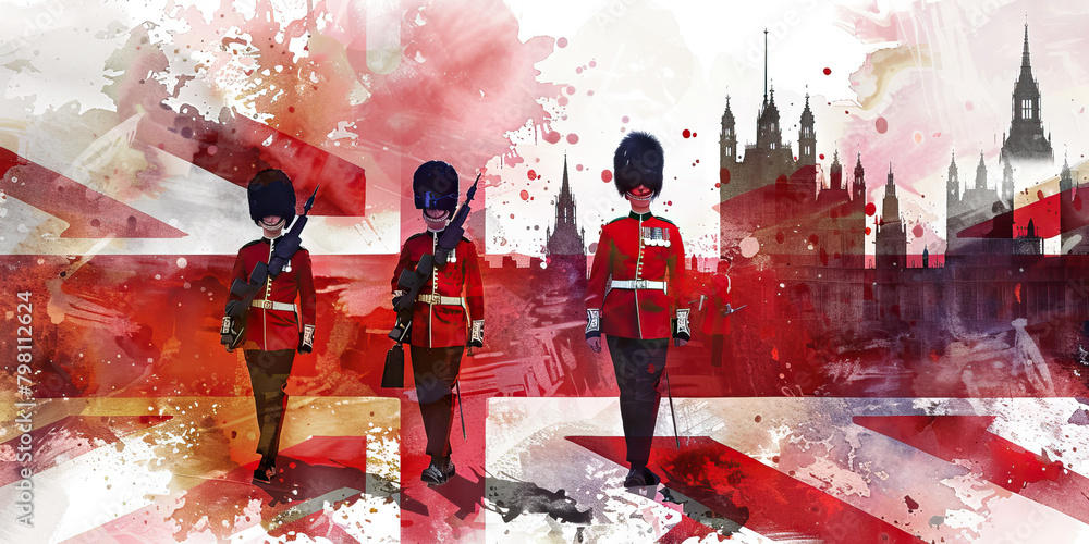 British Flag with a Royal Guard and a Tea Sommelier - Visualize the ...