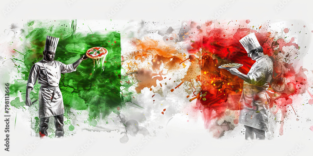 Italian Flag with a Pizza Chef and an Opera Singer - Imagine the ...