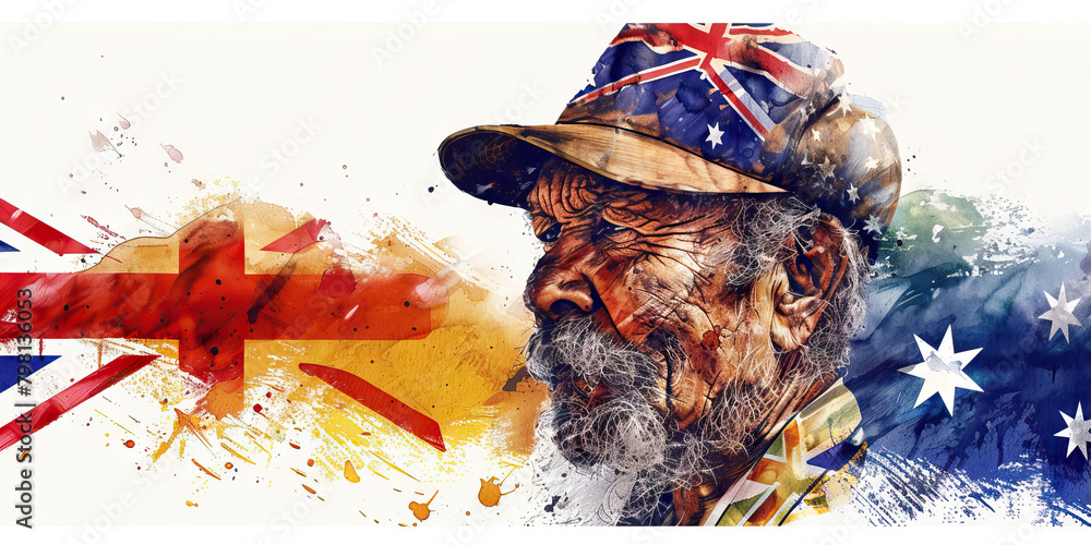 The Australian Flag with an Aboriginal Artist and a Lifesaver ...
