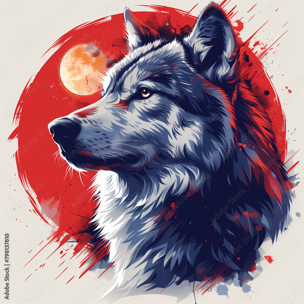 Wolf badge for t-shirt design. Animal wolf concept poster. Creative ...