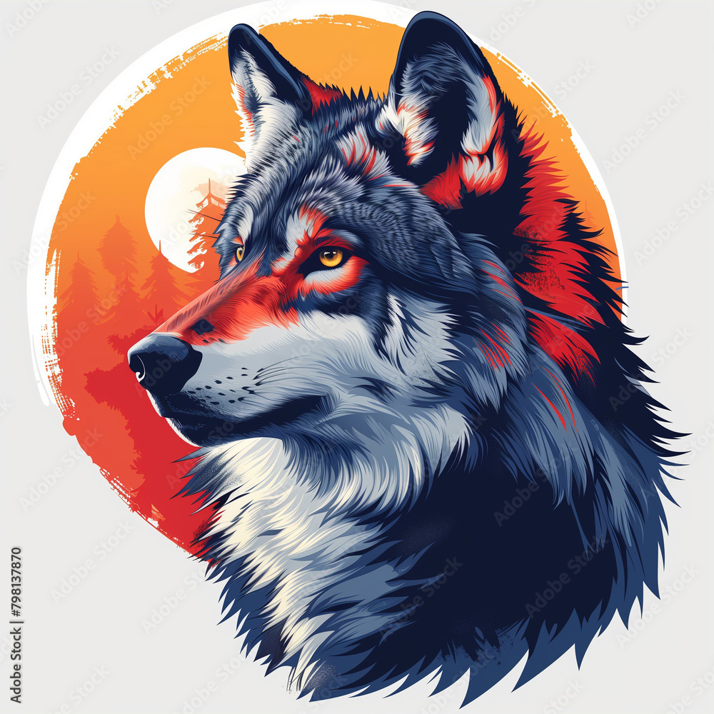 Wolf badge for t-shirt design. Animal wolf concept poster. Creative ...