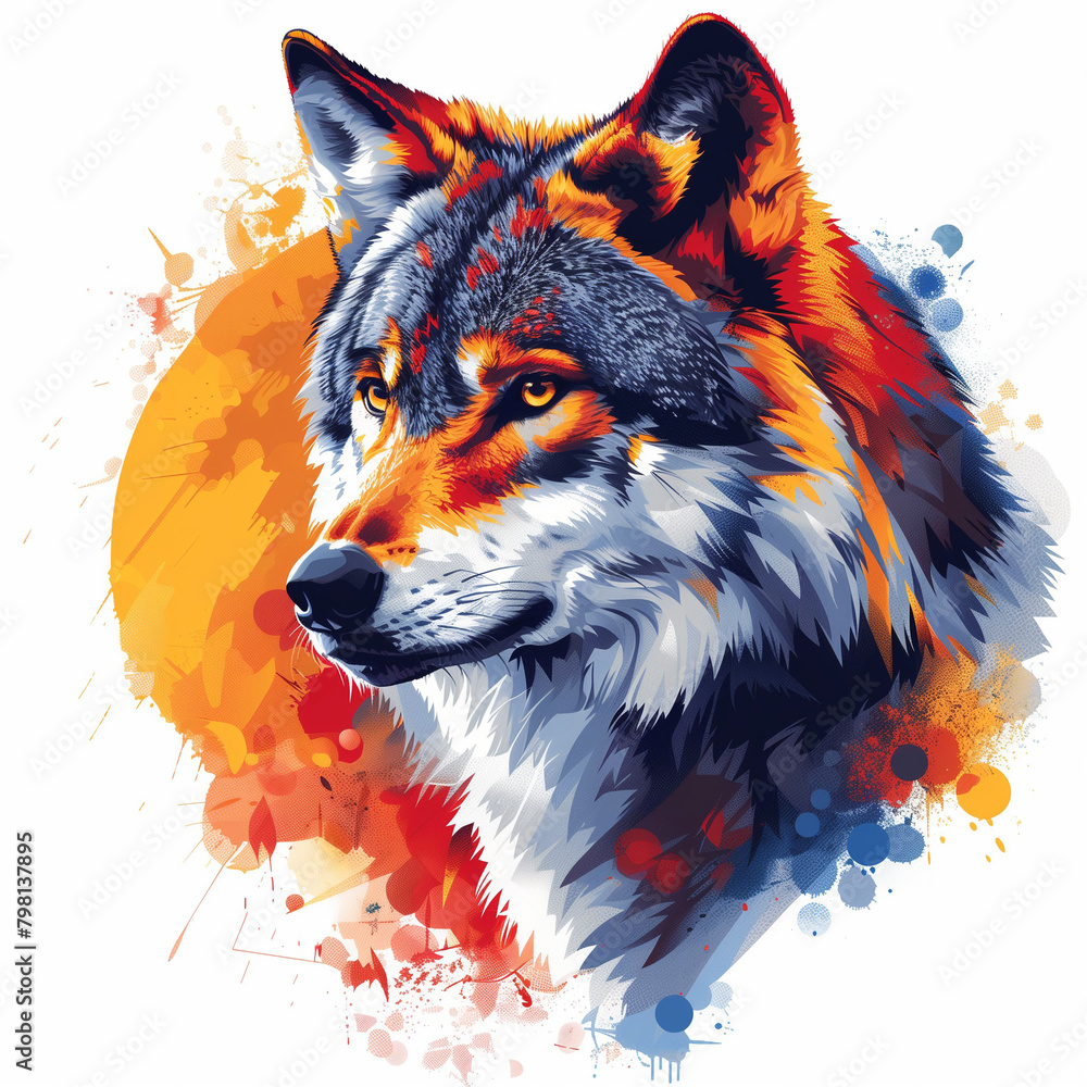 Wolf badge for t-shirt design. Animal wolf concept poster. Creative ...