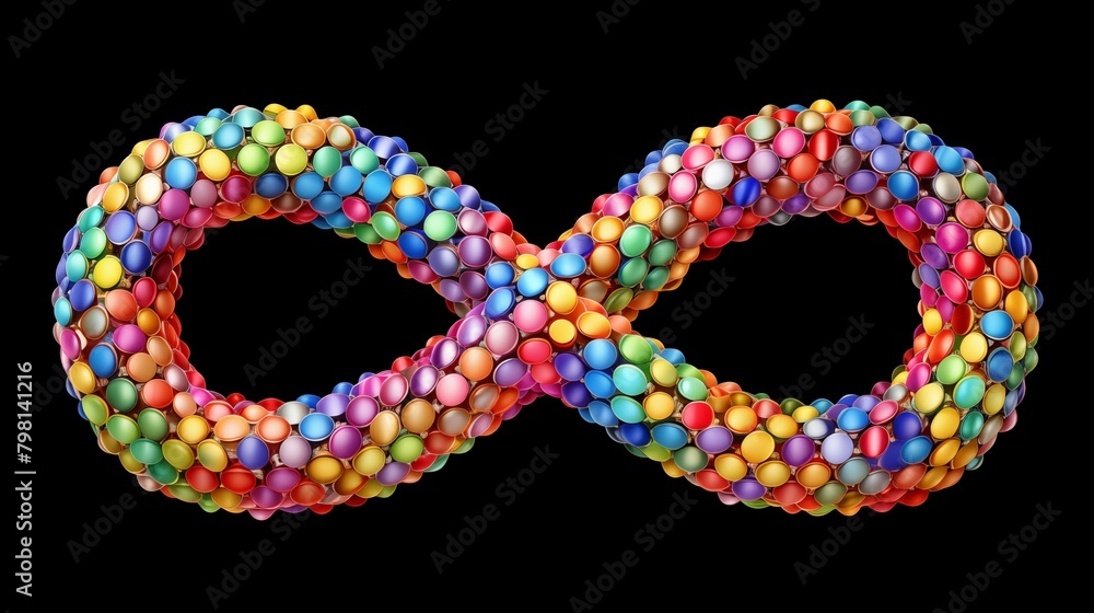 World autism awareness day background. Rainbow colored infinity symbol ...