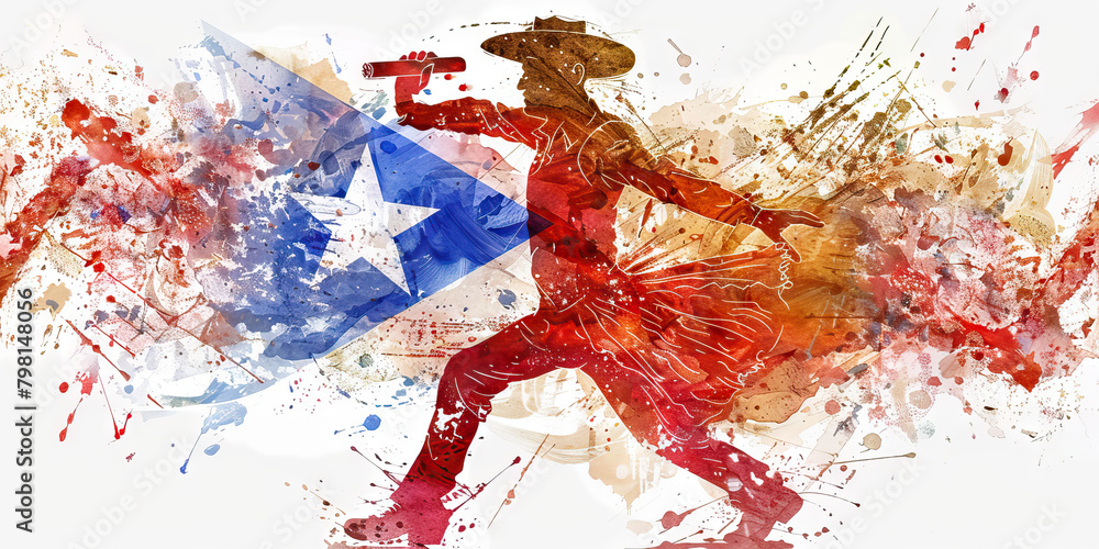 The Cuban Flag with a Cigar Roller and a Salsa Dancer - Picture the ...