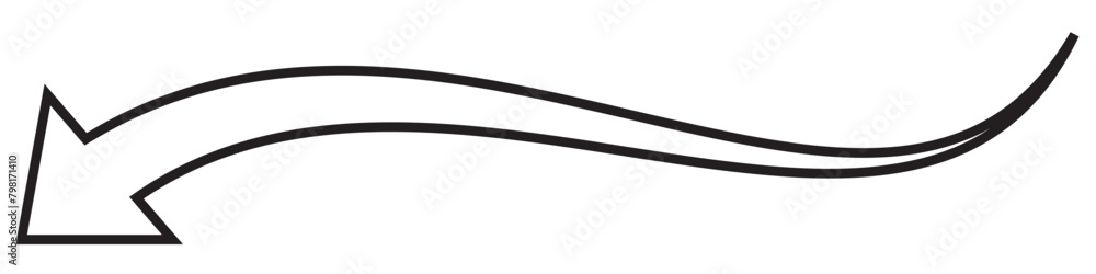 Long arrow line, icon vector, silhouette. Long Arrow vector. Arrow ...