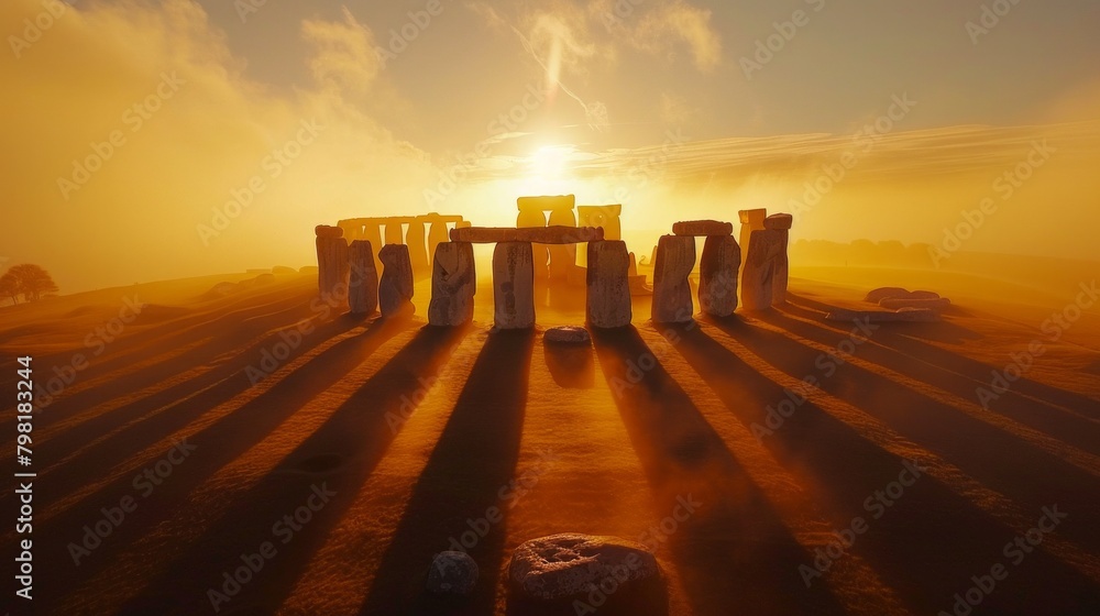 Radiant sunrise illuminates Stonehenge during the Summer Solstice ...