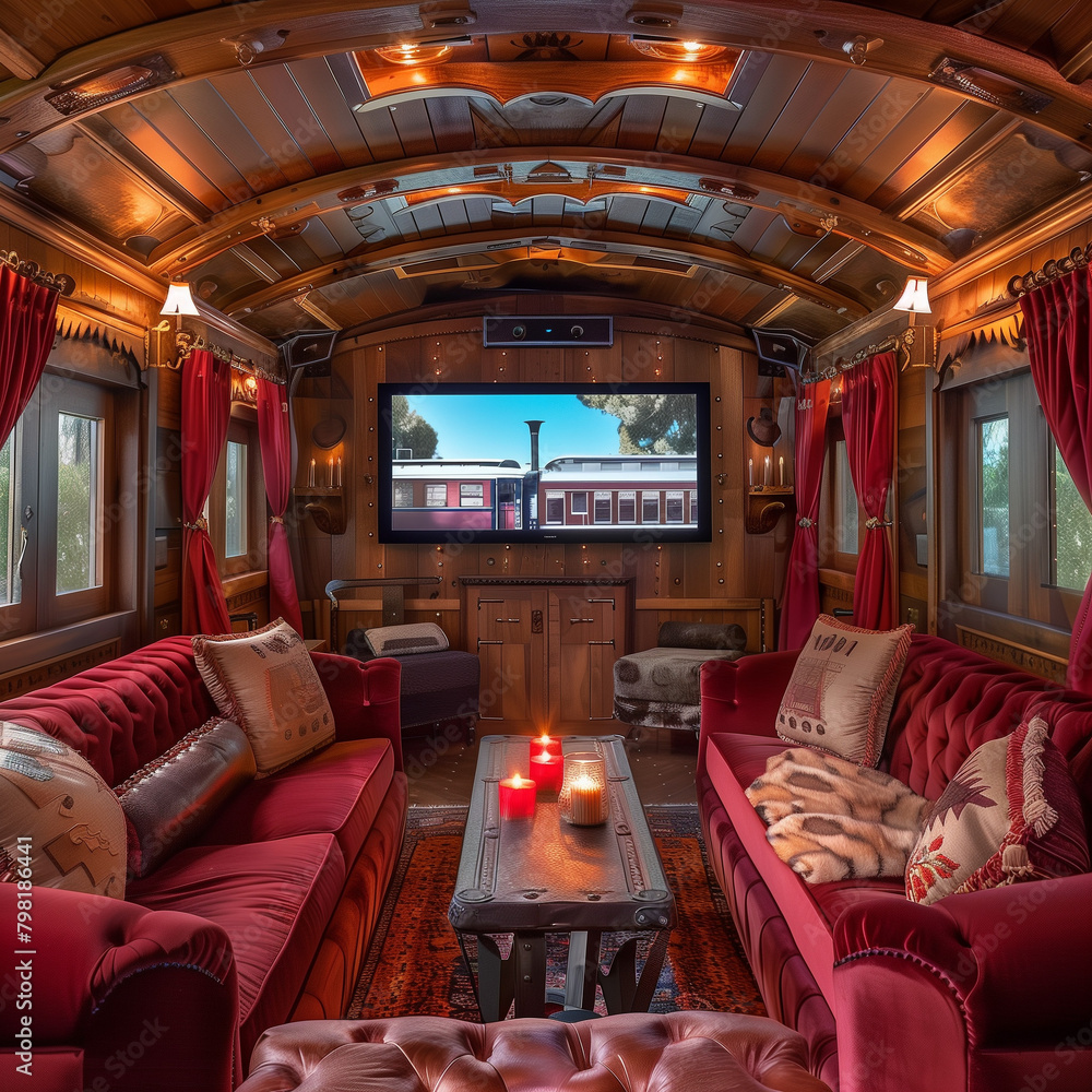 Antique Train Carriage Repurposed into a Traveling Cinema Stock Photo ...