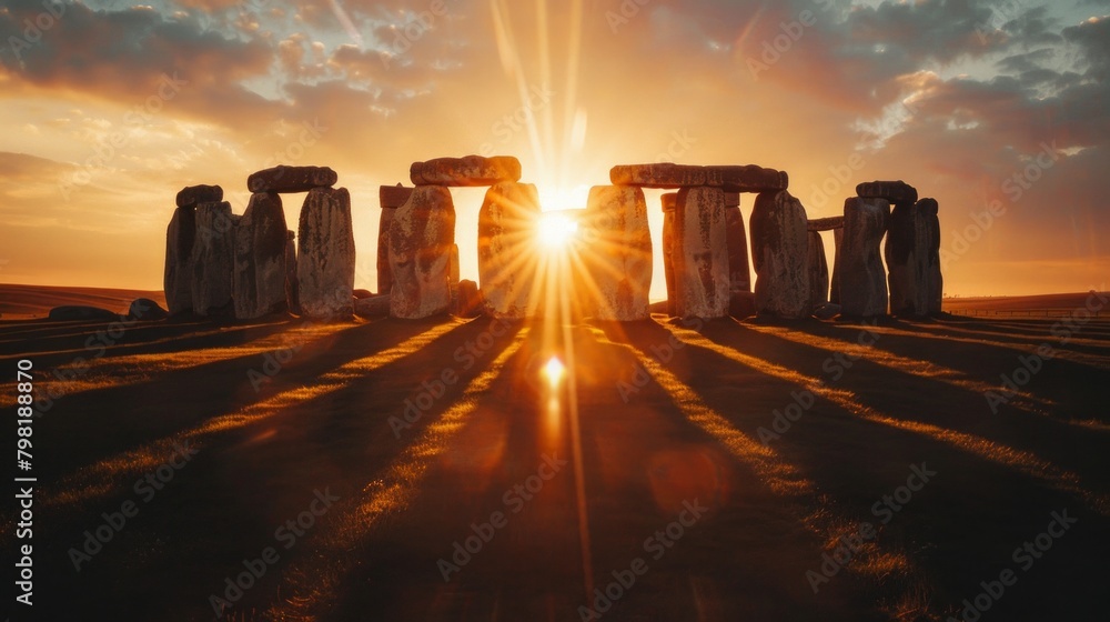 Radiant sunrise illuminates Stonehenge during the Summer Solstice ...