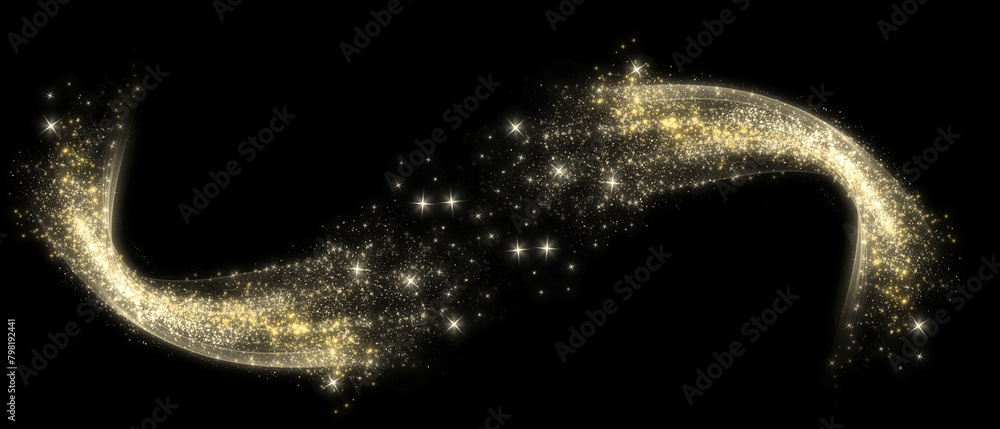 bokeh light and star shining in dark background overlay effect on black ...