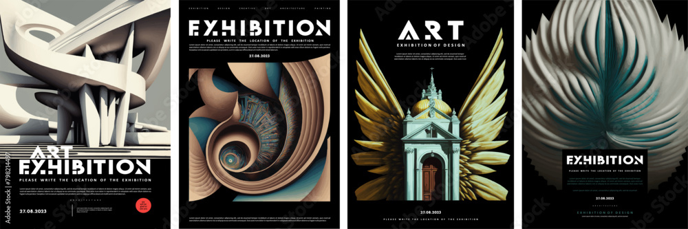 Posters for an exhibition of contemporary art, design, architecture and ...