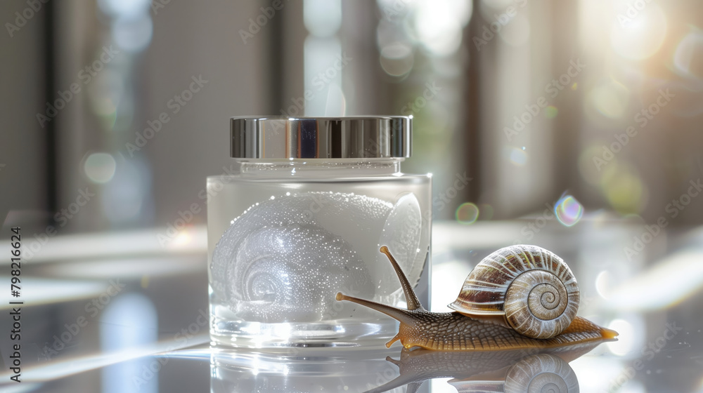 Luxurious face cream on a beautiful silver luxury background with a ...