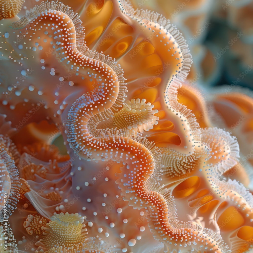 Produce a 3D model showcasing the cascading effects of ocean warming on ...