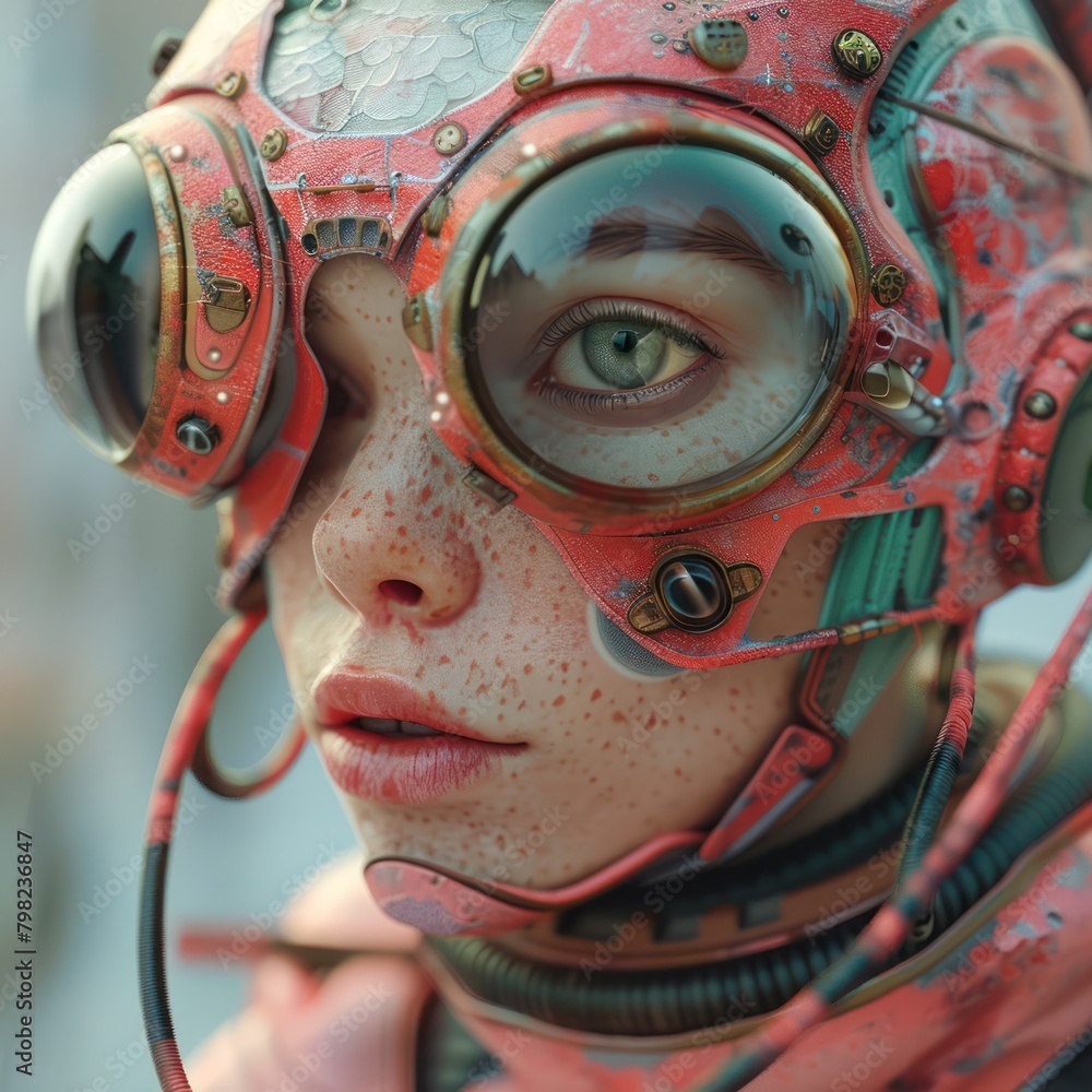 Create a futuristic portrait of a genetically engineered species that ...