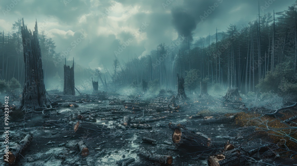 Explore the concept of environmental degradation through a digital ...