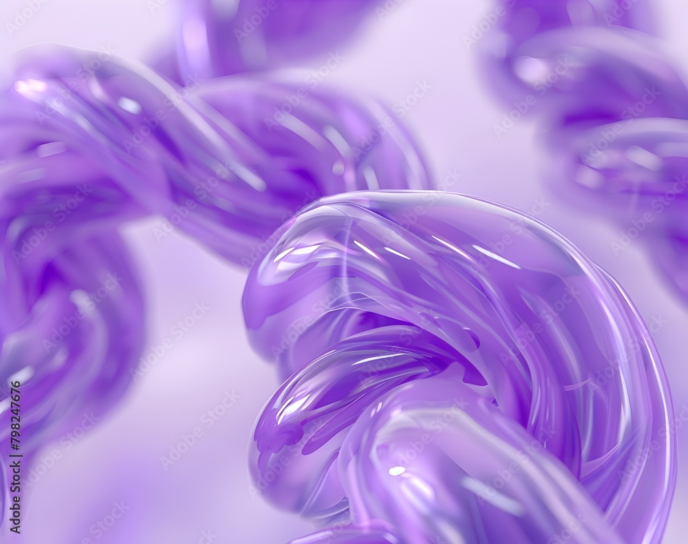 3d render of purple intertwined objects in the style of fluid ...
