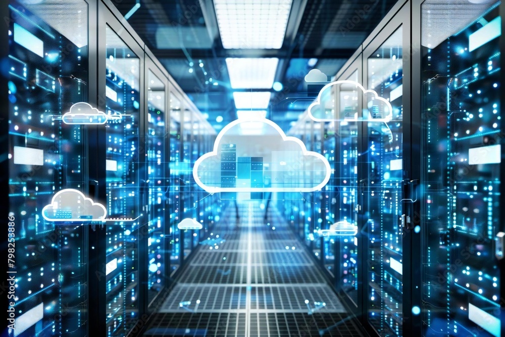Cloud Computing: A Look Inside the Server Room Stock Photo | Adobe Stock