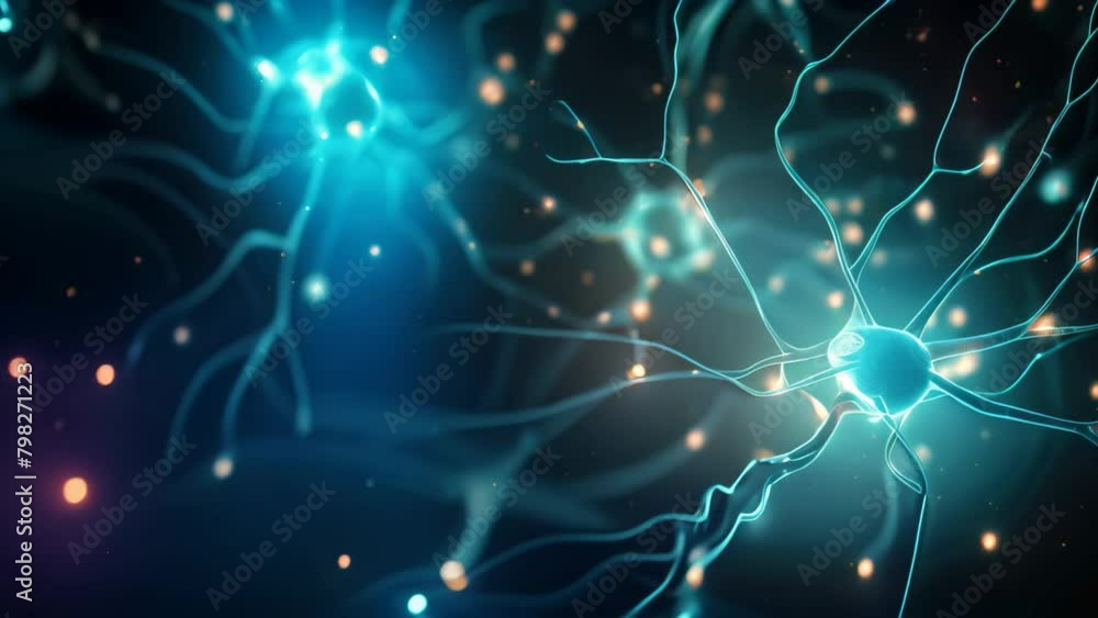 3d illustration of neuron, cell, neurons, nervous system, Neurons and ...