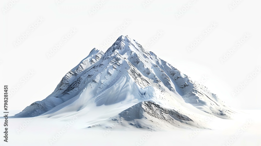 Snowy mountains isolated on white background. 3d render illustration ...
