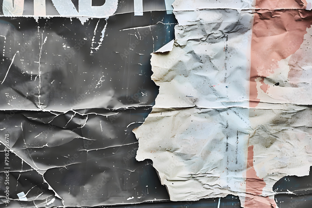 Old ripped torn posters textures backgrounds grunge creased crumpled ...