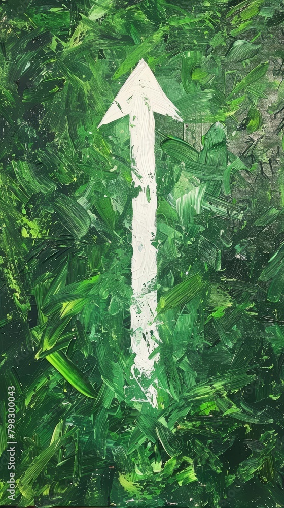 Collaboration and intention are conveyed through a white forward arrow ...