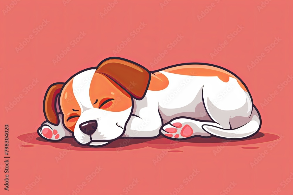 Sleeping Dog Cartoon Vector - Cute Pet Character Illustration for Girl ...