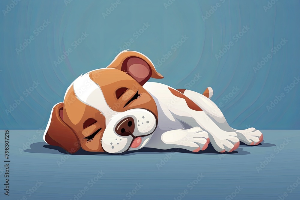 Cartoon Style Funny Sleeping Puppy Vector Illustration - Cute Isolated ...