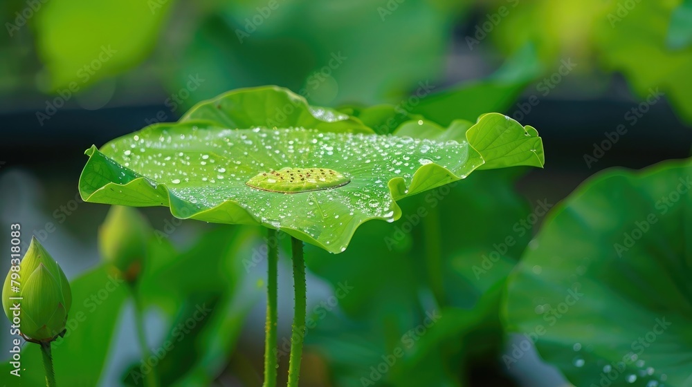 ภาพประกอบสต็อก Outdoor plant photography, real scene, large water ...