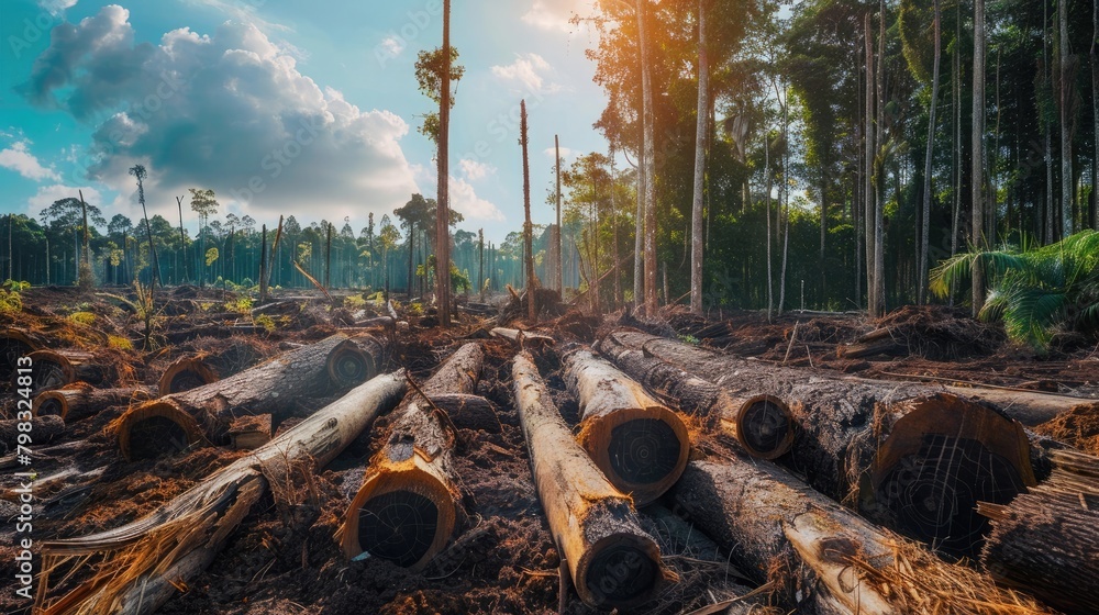 deforestation destroying the environment. save the planet Stock ...