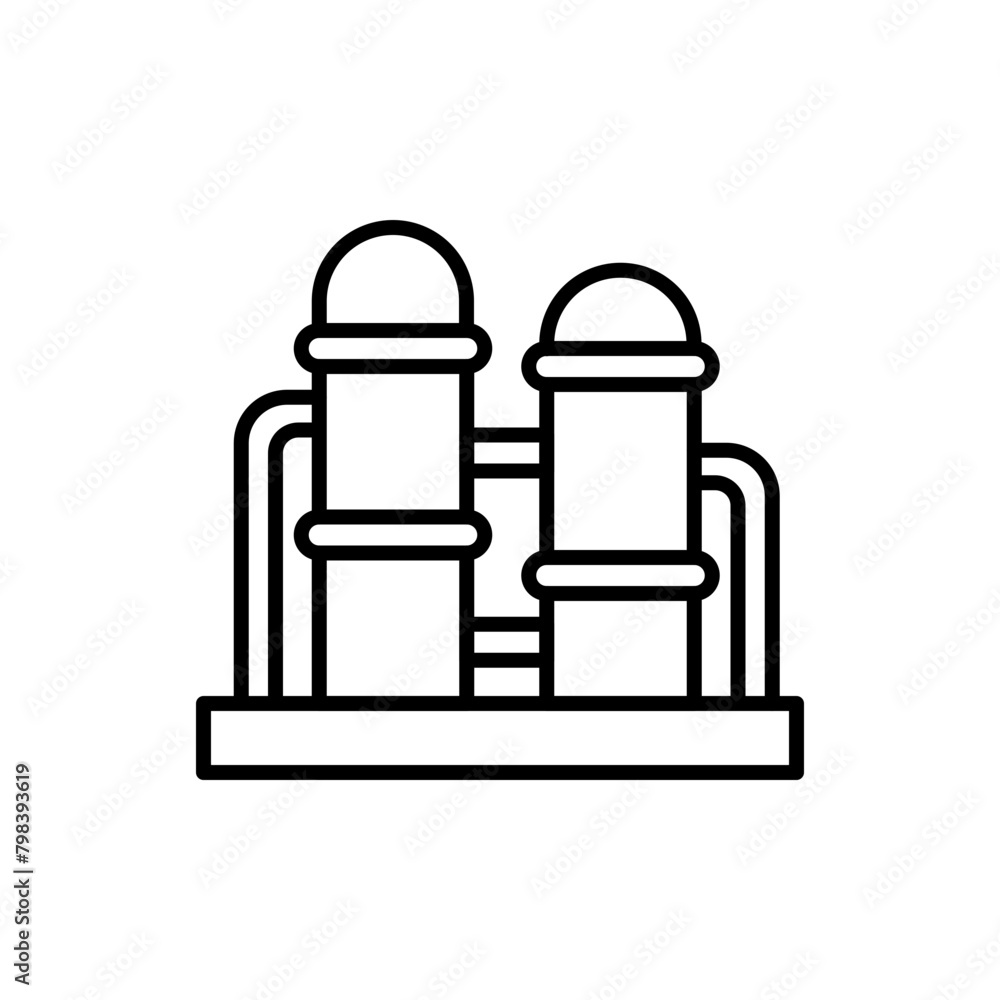 Oil refinery outline icons, minimalist vector illustration ,simple ...