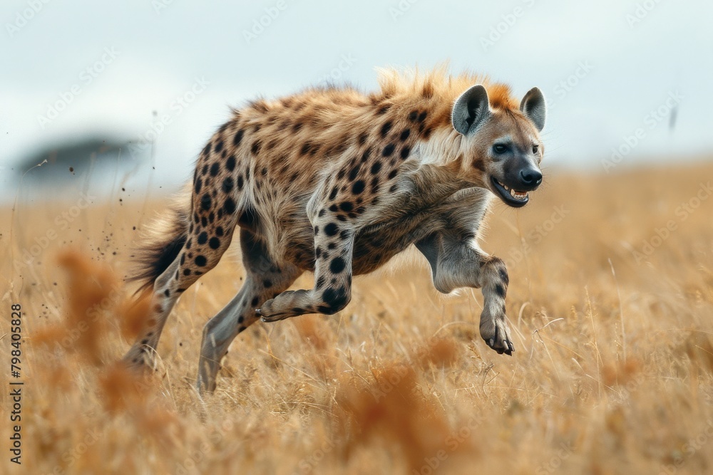 Hyena, detail portrait. Spotted hyena, Crocuta crocuta, angry animal ...