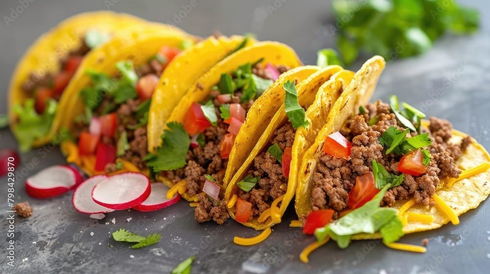 Enjoy some delicious ground beef tacos loaded with romaine lettuce ...