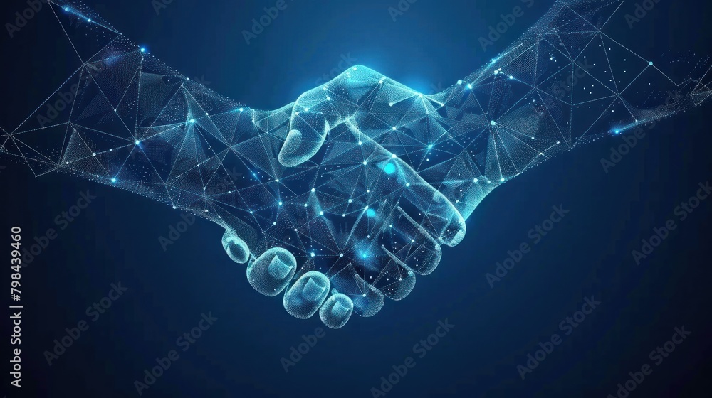 Abstract Digital Human Hand Touching Low Poly Vector Illustration of ...