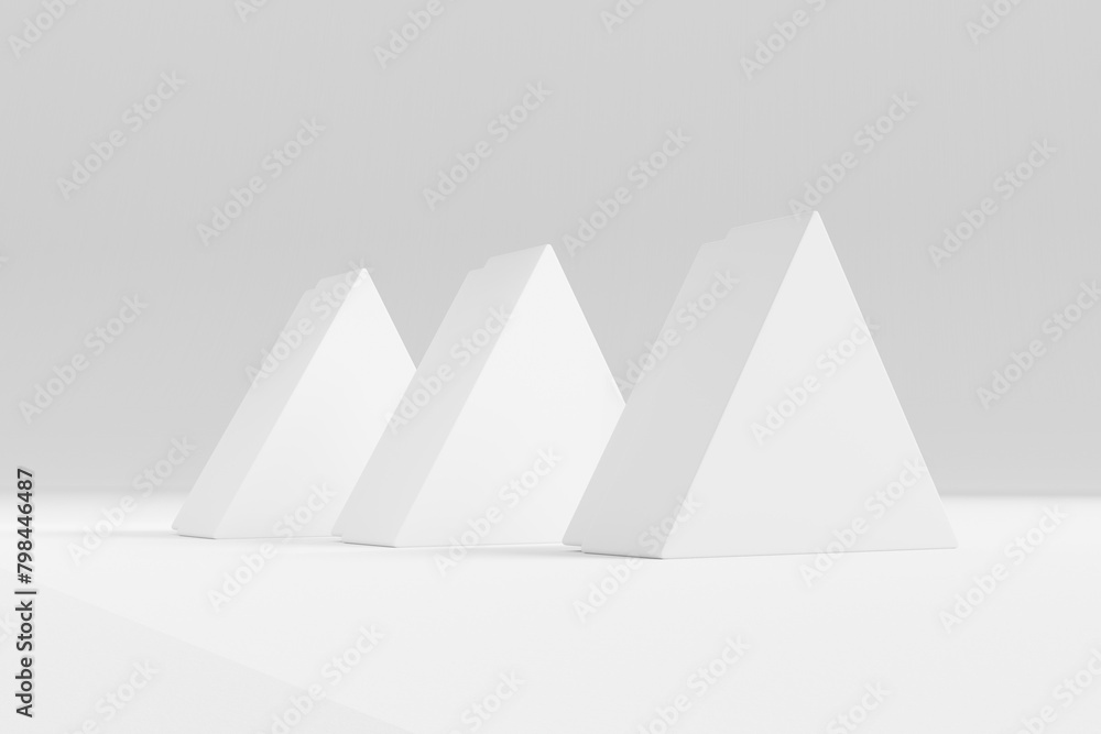 Triangle box mockup, collection of triangle rigid box, paper triangle ...