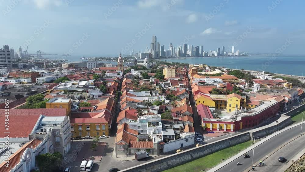 Medieval City At Cartagena De India In Bolivar Colombia. Caribbean ...