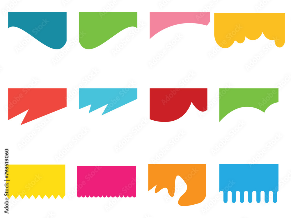 Website border and header set with drops, waves, organic and geometric ...