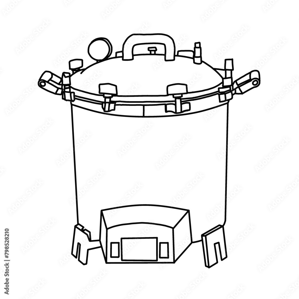 Vector illustration Laboratory Autoclave hand drawn sketch laboratory ...